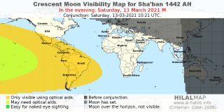 Crescent Moon Visibility Map 1442 AH - HilalMap | Alhabib - Coloring ...