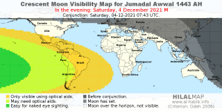Crescent Moon Visibility Map 1443 AH - HilalMap | Alhabib - Coloring ...
