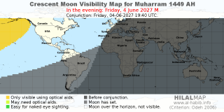 Crescent Moon Visibility Map 1449 AH - HilalMap | Alhabib - Coloring ...