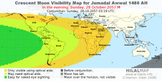 Crescent Moon Visibility Map 1480 AH - HilalMap | Alhabib - Coloring ...