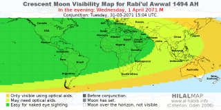 Crescent Moon Visibility Map 1494 AH - HilalMap | Alhabib - Coloring ...