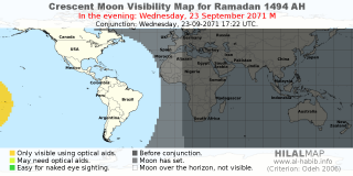 Crescent Moon Visibility Map 1494 AH - HilalMap | Alhabib - Coloring ...