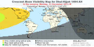Crescent Moon Visibility Map 1494 AH - HilalMap | Alhabib - Coloring ...