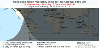 Crescent Moon Visibility Map 1499 AH - HilalMap | Alhabib - Coloring ...